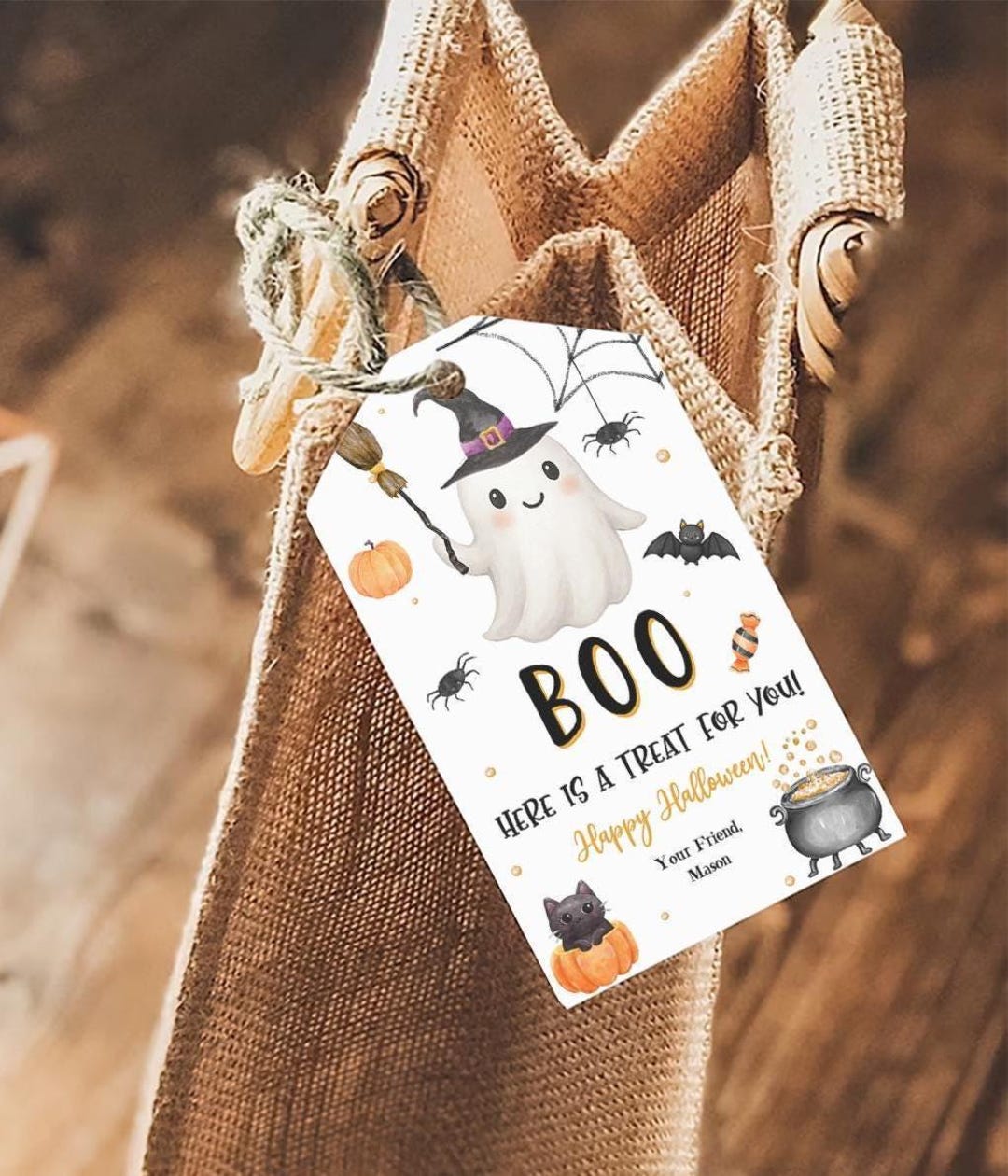 Editable Halloween Favor Tags: Costume Party Boo Gift (digital Download ...