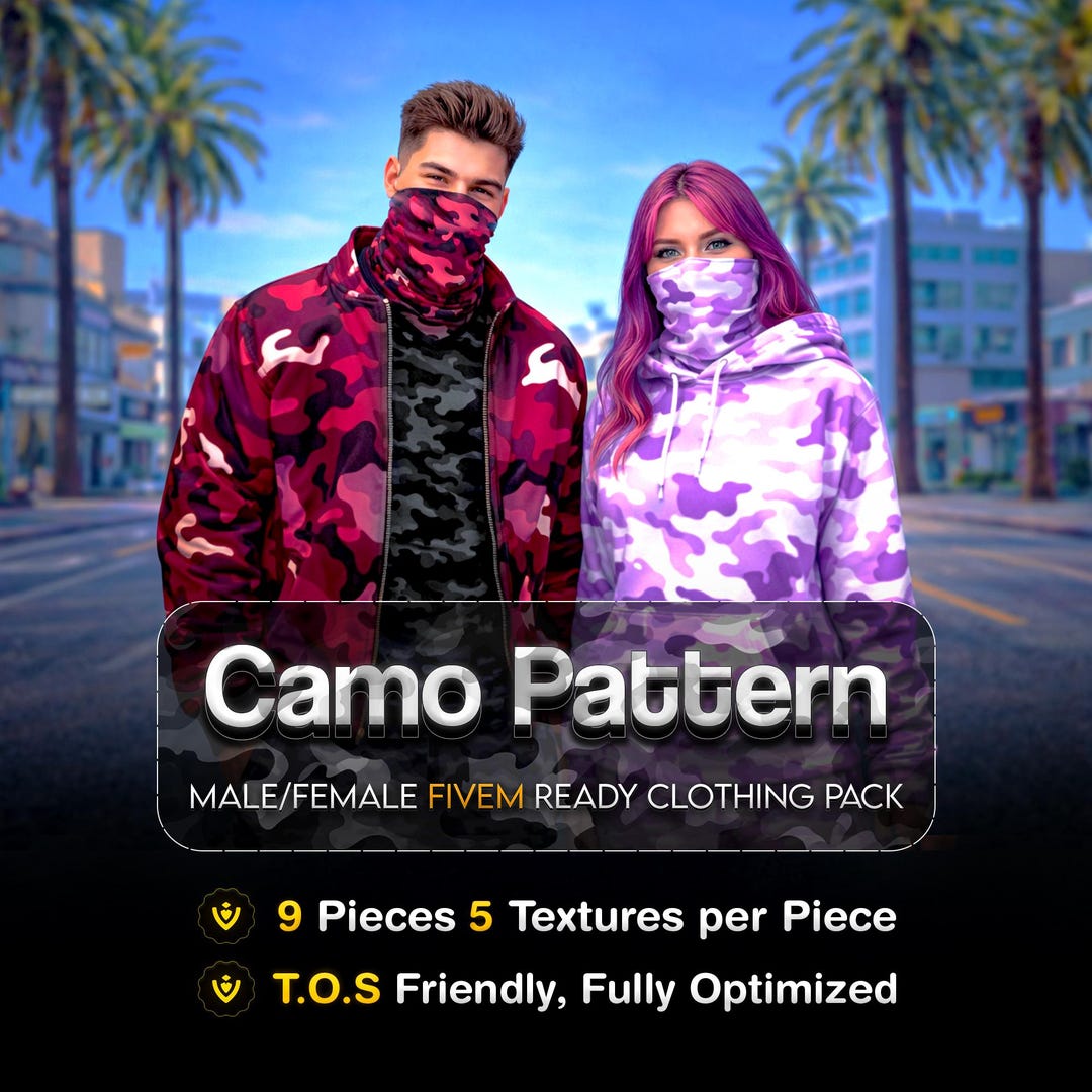 Camo Pattern Themed Clothes Fivem Clothing Gang Pack V1 for Male ...