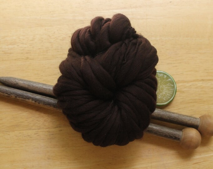 Brown Yarn, Chocolate Yarn, Thick and Thin Yarn, Super Bulky Wool Yarn ...