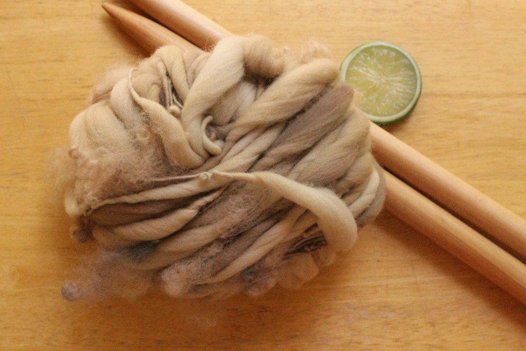 Curly Wool Yarn, Thick and Thin Yarn, Brown Yarn, Handspun Art Yarn ...