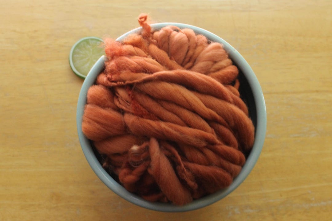 Curly Yarn, Thick and Thin Handspun Yarn, Super Bulky Hand Dyed Yarn ...