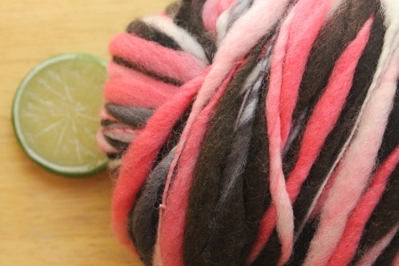 Hot Pink Yarn Thick and Thin Yarn Black and White Yarn Self - Etsy