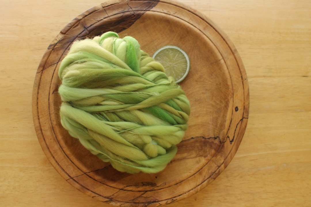 Lime Green Yarn Crochet Chunky Yarn Homespun Yarn Knitting - Etsy