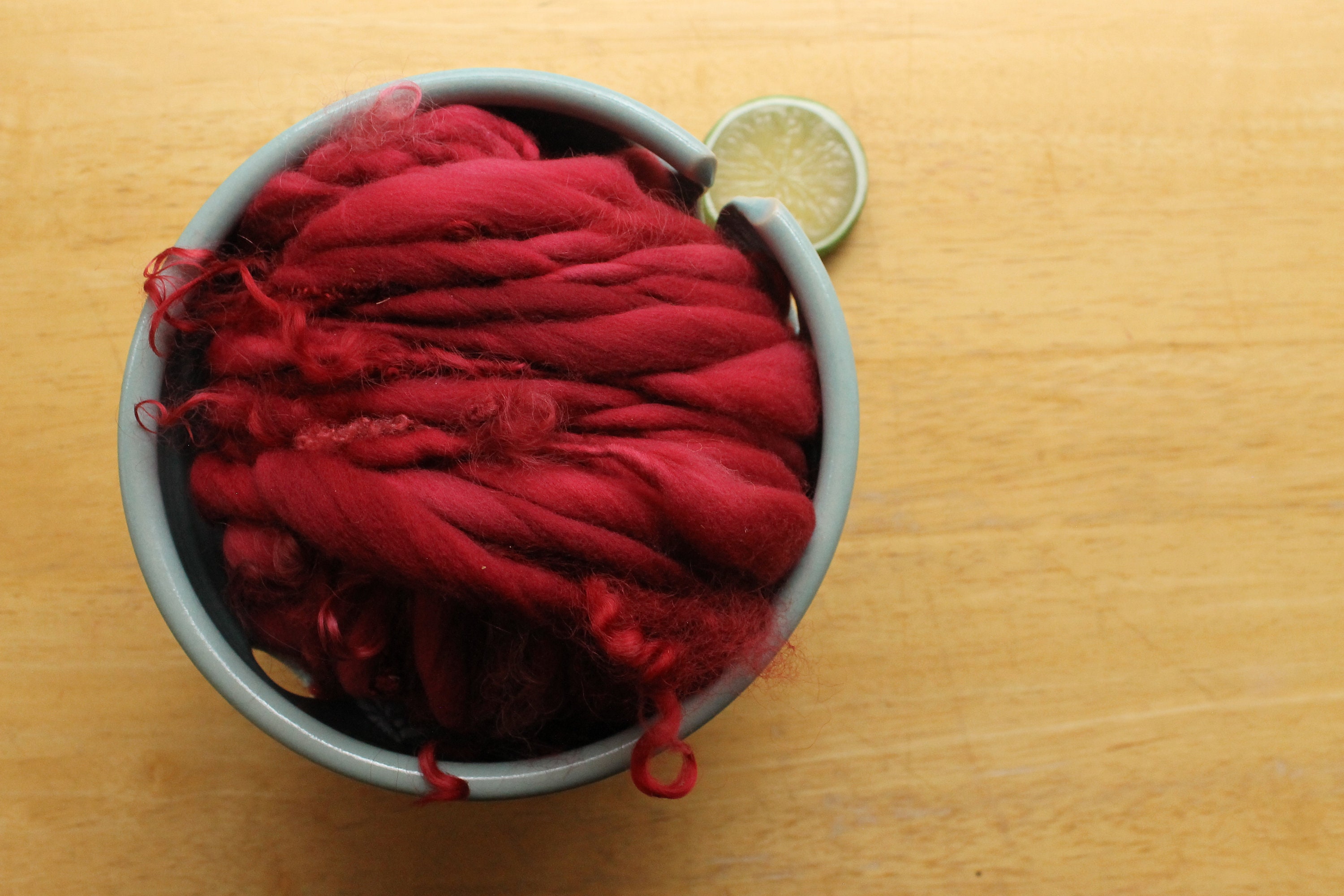 Red Yarn Curly Yarn Thick and Thin Yarn Handspun Art Yarn - Etsy