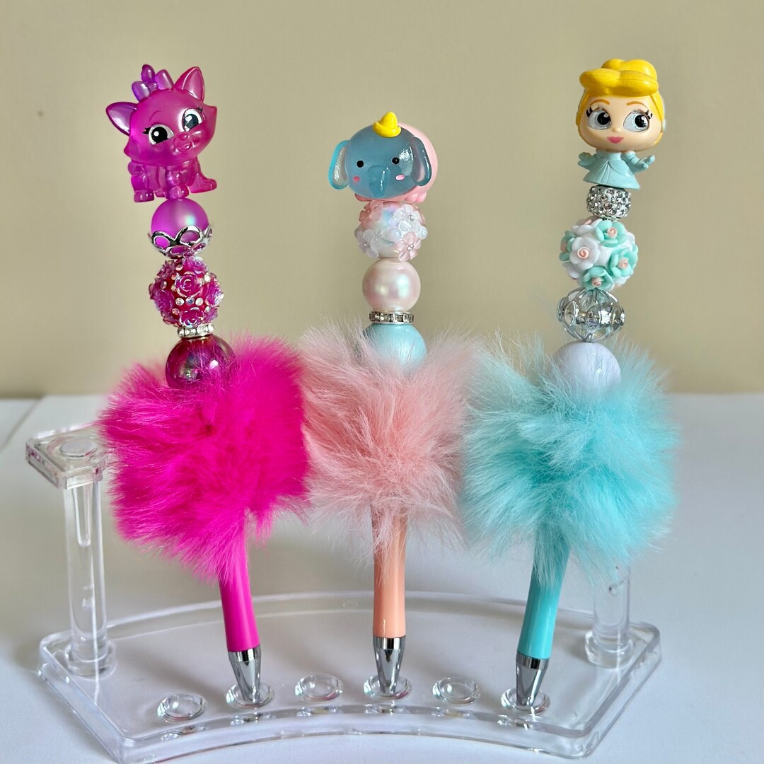 Marie, Cinderella, and Dumbo, Inspired on Custom Beaded Fluffy Pens ...