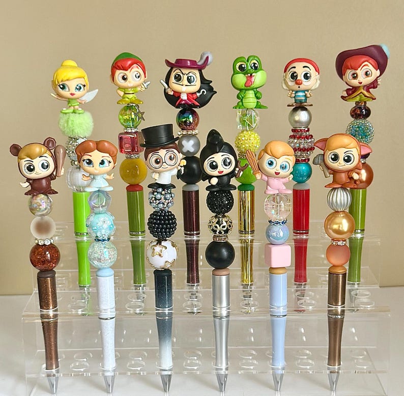 Peter Pan Inspired Beaded Pens: Refillable Ink - Retractable ...