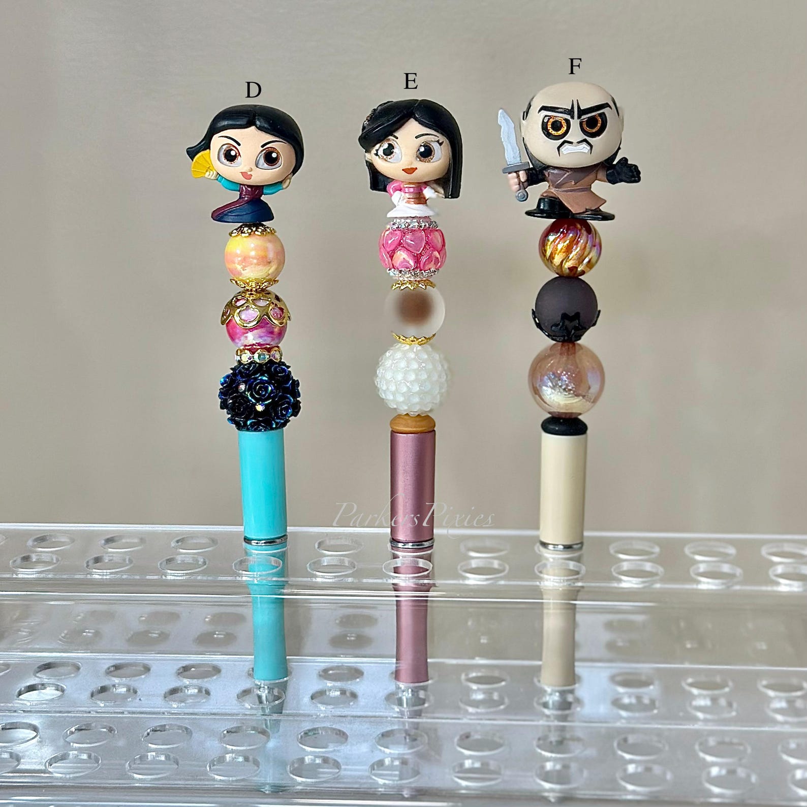 Mulan Beaded Pens: Refillable Ink - Collectible Characters - Etsy