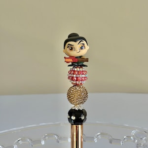 Mulan Inspired Custom Beaded Character Pen Toppers, Gift for Mom, Gift ...