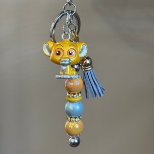 Simba and Stitch Special Edition Custom Beaded Character Key Chain ...