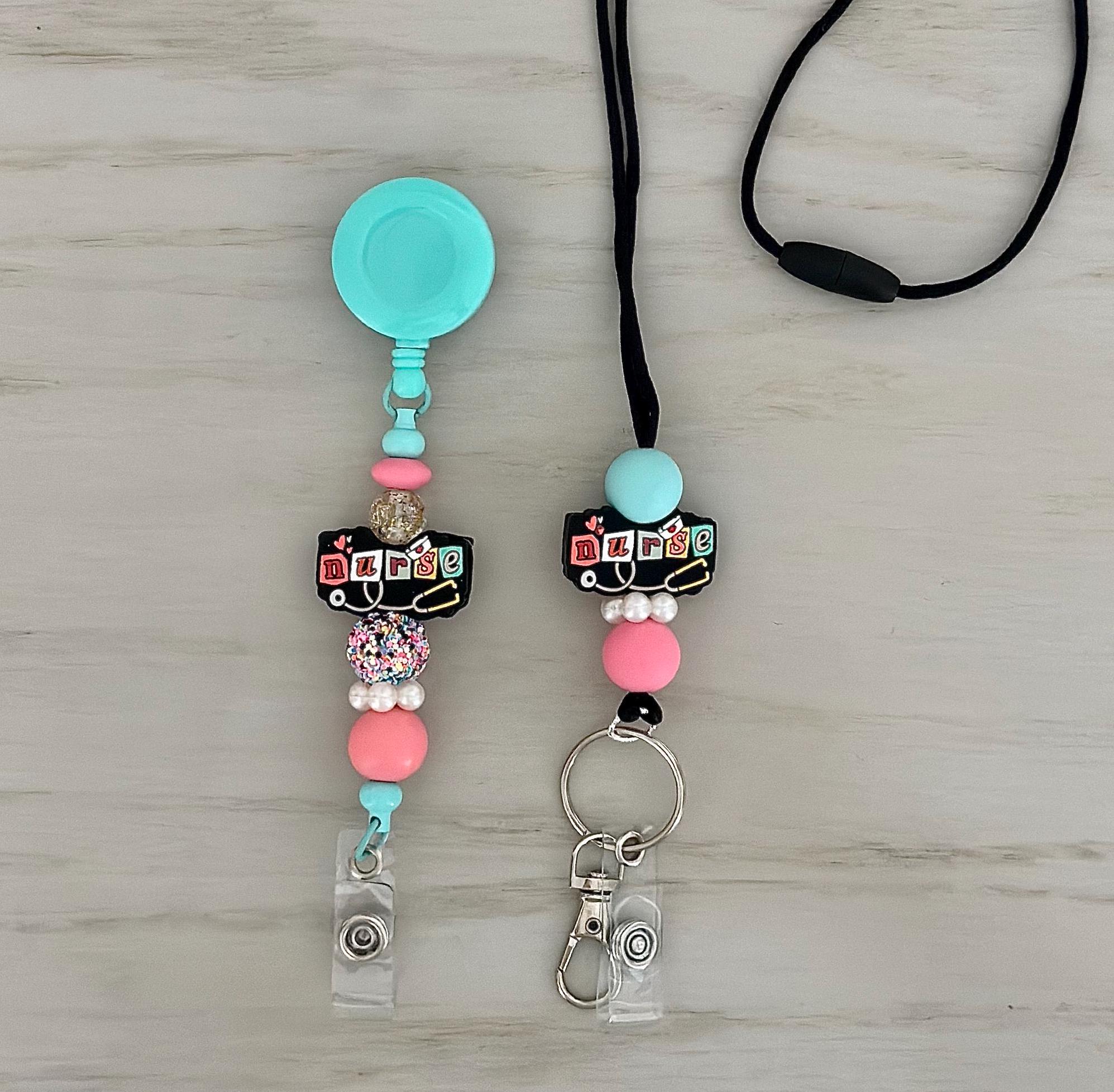 Nurse Beaded Pen: Badge Reel - Refillable Ink - ER - Registration - Etsy