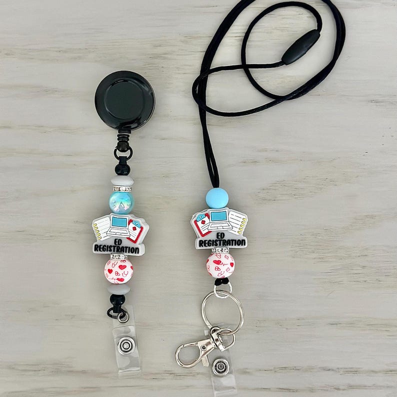Nurse Beaded Pen: Badge Reel - Refillable Ink - ER - Registration - Etsy