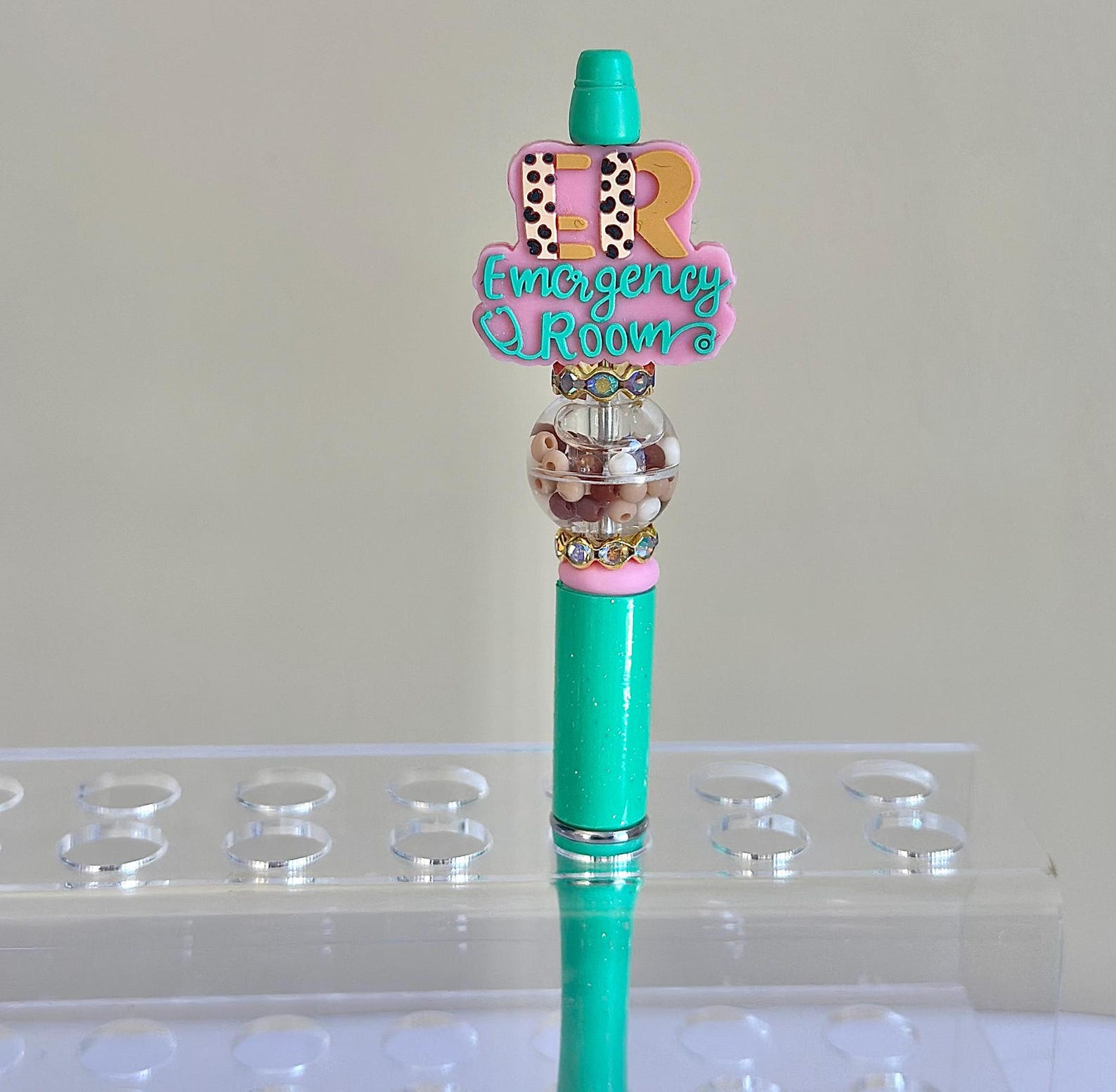 Nurse Beaded Pen: Badge Reel - Refillable Ink - ER - Registration - Etsy