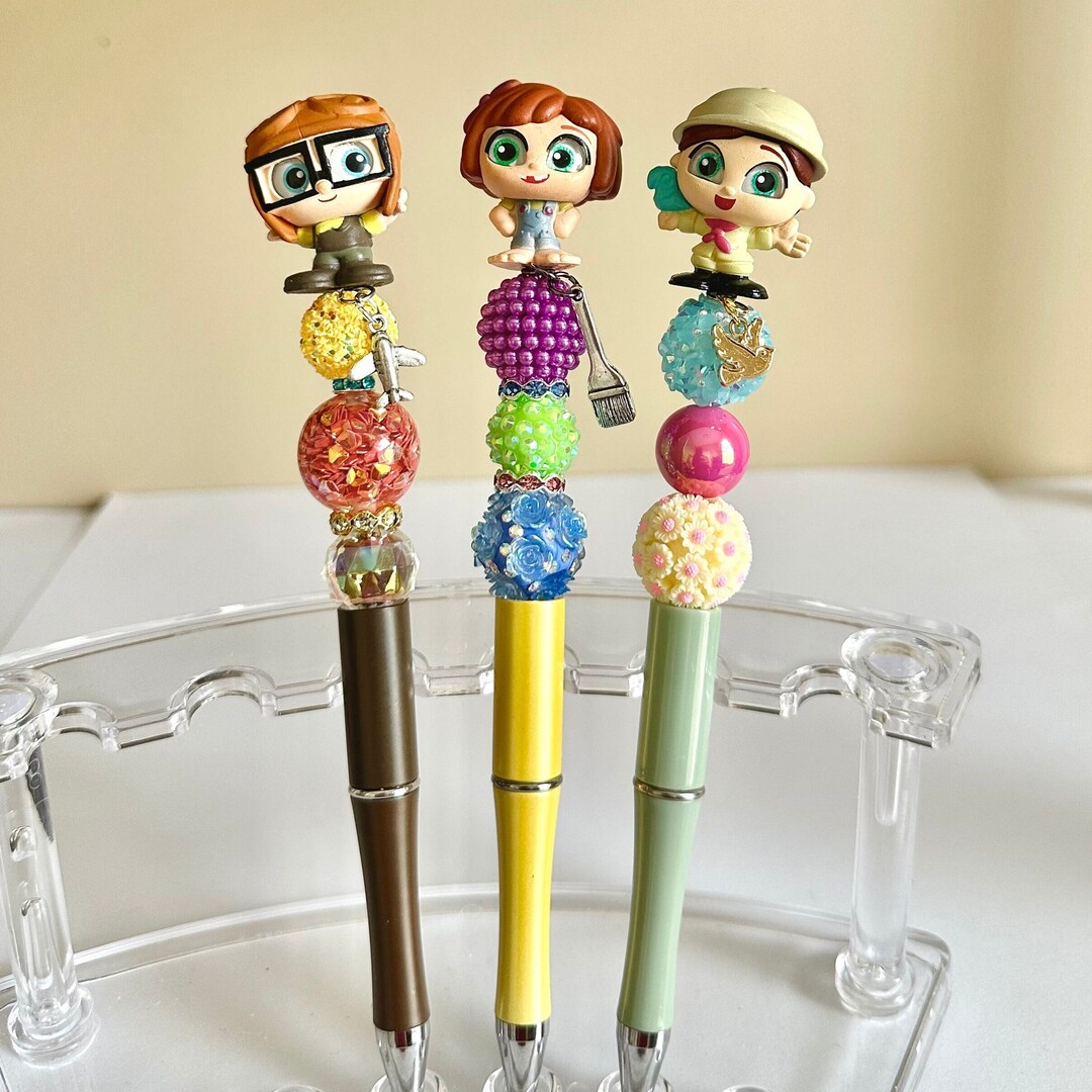 Up Inspired Custom Beaded Character Pens, Retractable Refillable Pen ...
