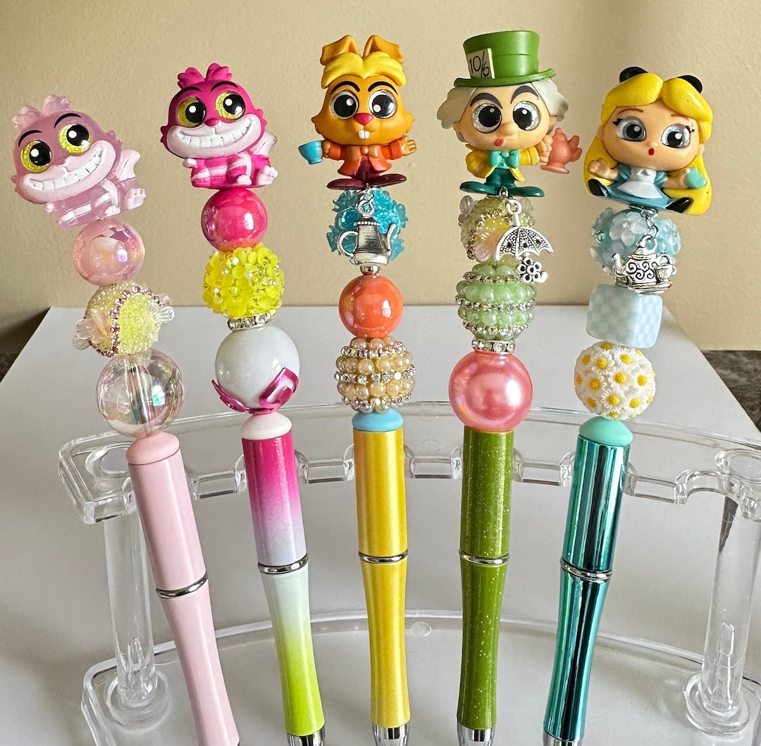 Alice in Wonderland Inspired Custom Beaded Pen Character Toppers, White ...