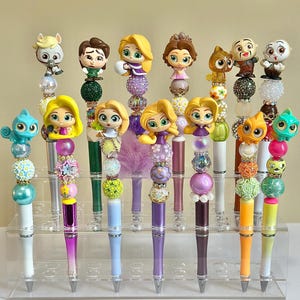 Rapunzel Tangled Beaded Pen: Collectible Characters - Refillable Ink - Etsy