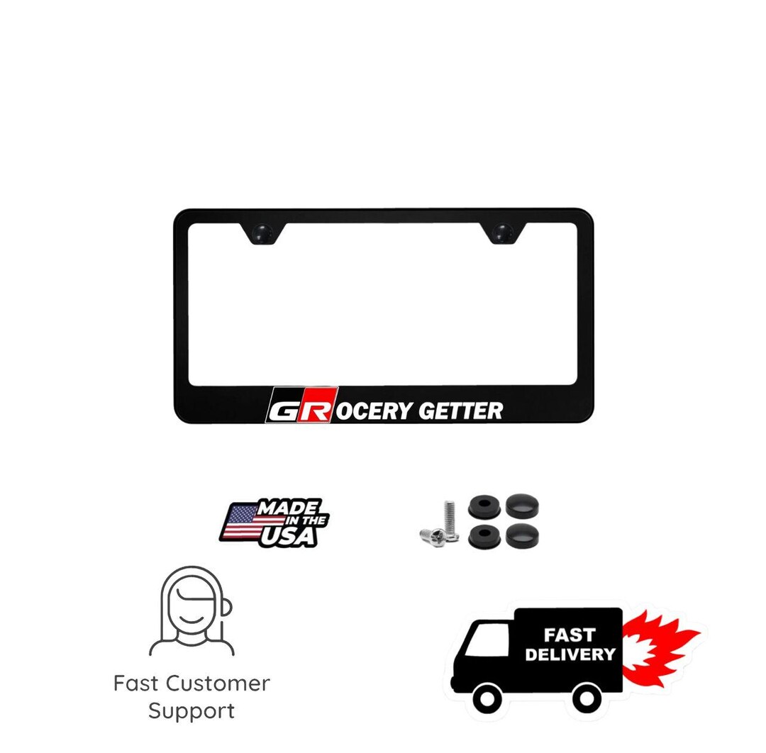 Toyota GR86 Grocery Getter Black Metal License Plate Frame | Stainless ...