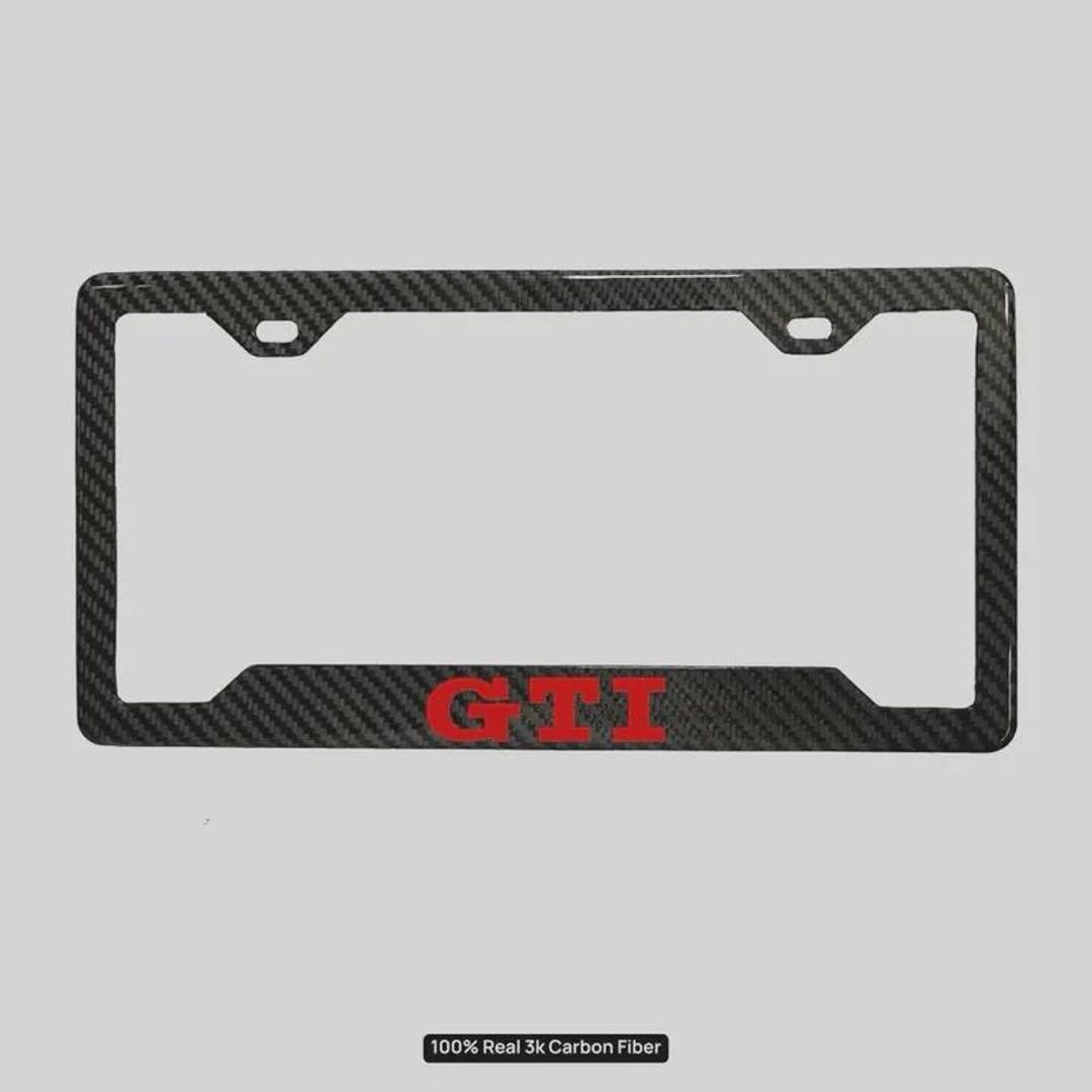 VW GTI 100% Real Carbon Fiber License Plate Frame - Etsy