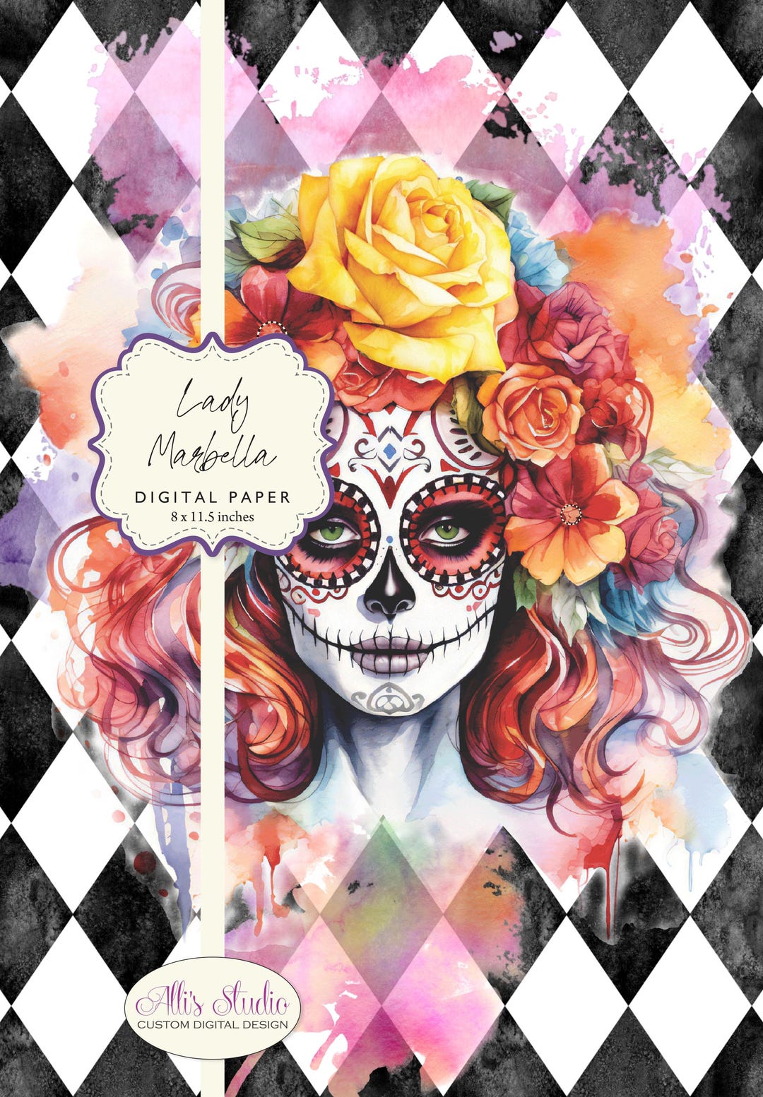 Lady Marbella Dia De Los Muertos Sugar Skull Makeup Halloween Gothic ...
