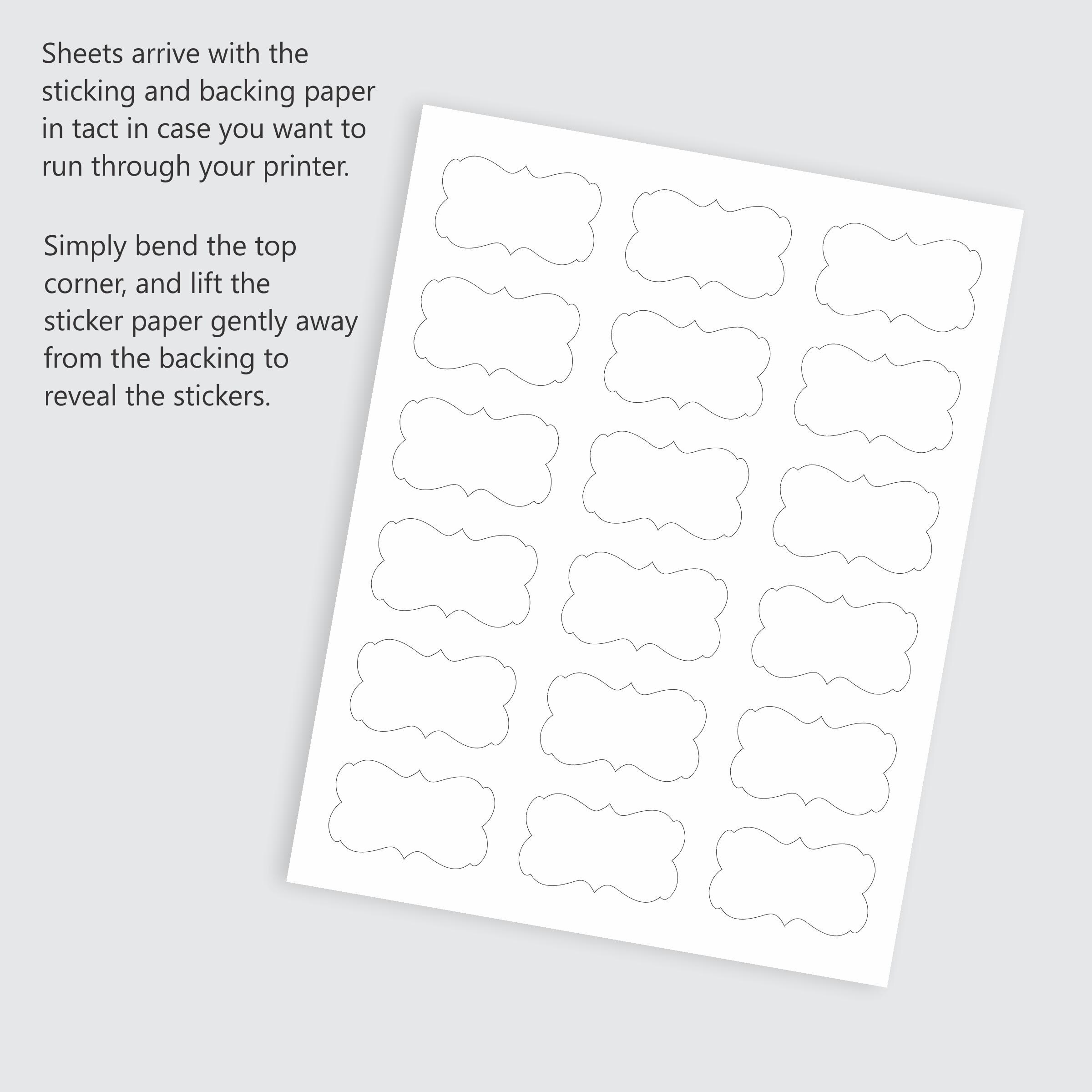Fancy Scroll / Scalloped Frame White Stickers BLANK Label Sheet - Etsy