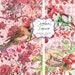 Cardinal Red Cardinals Whimsy Check Toile Floral Decoupage Collage ...
