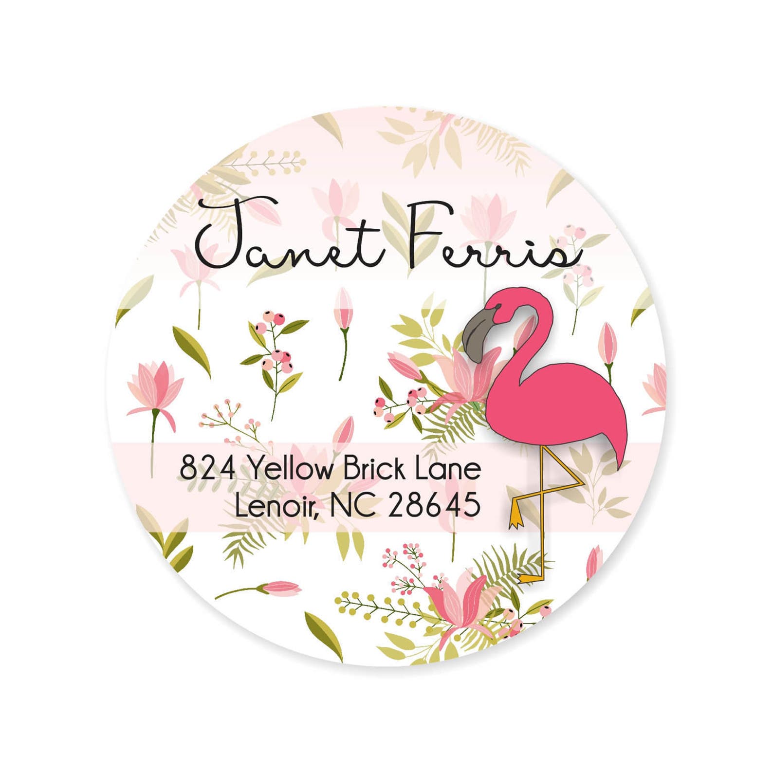 Flamingo Floral Tropical Preppy Address Labels - Etsy
