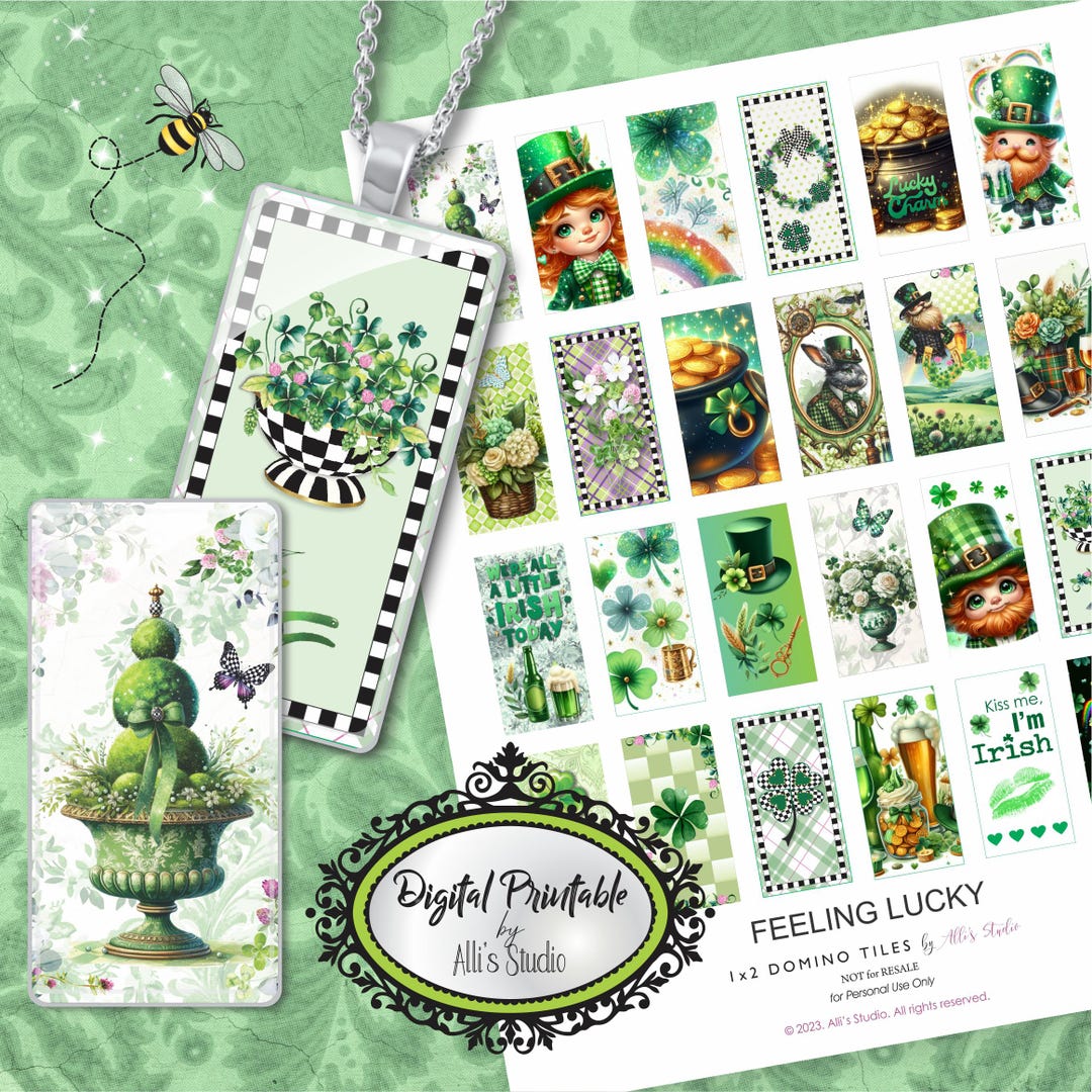 Digital Download St Paddys Day Saint Patrick Luck Irish Whimsy Domino ...