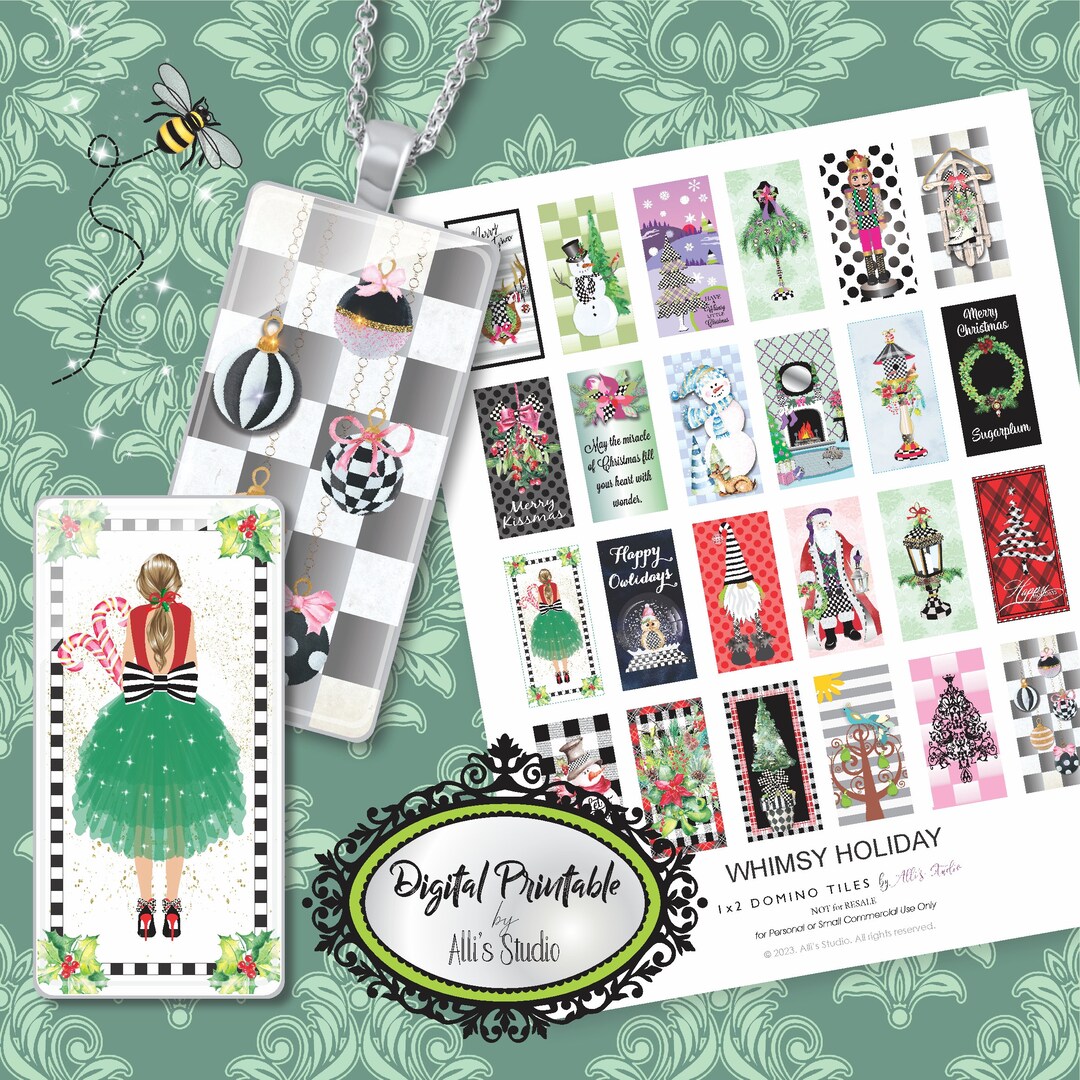 Digital Download Whimsy Holiday Christmas Domino Collage Sheet ...