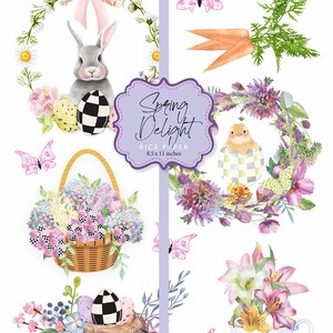 Rice Paper Spring Easter Rabbit Bunny Chick Eggs Nest Basket Carrots ...