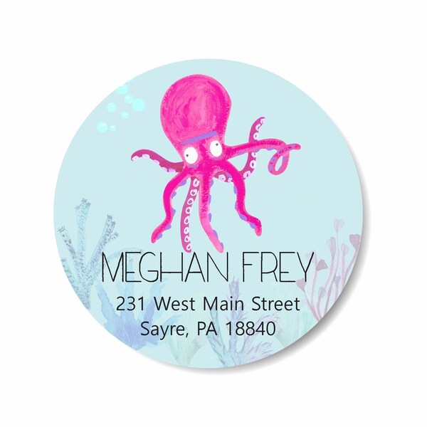 Personalized Octopus Stickers - Etsy