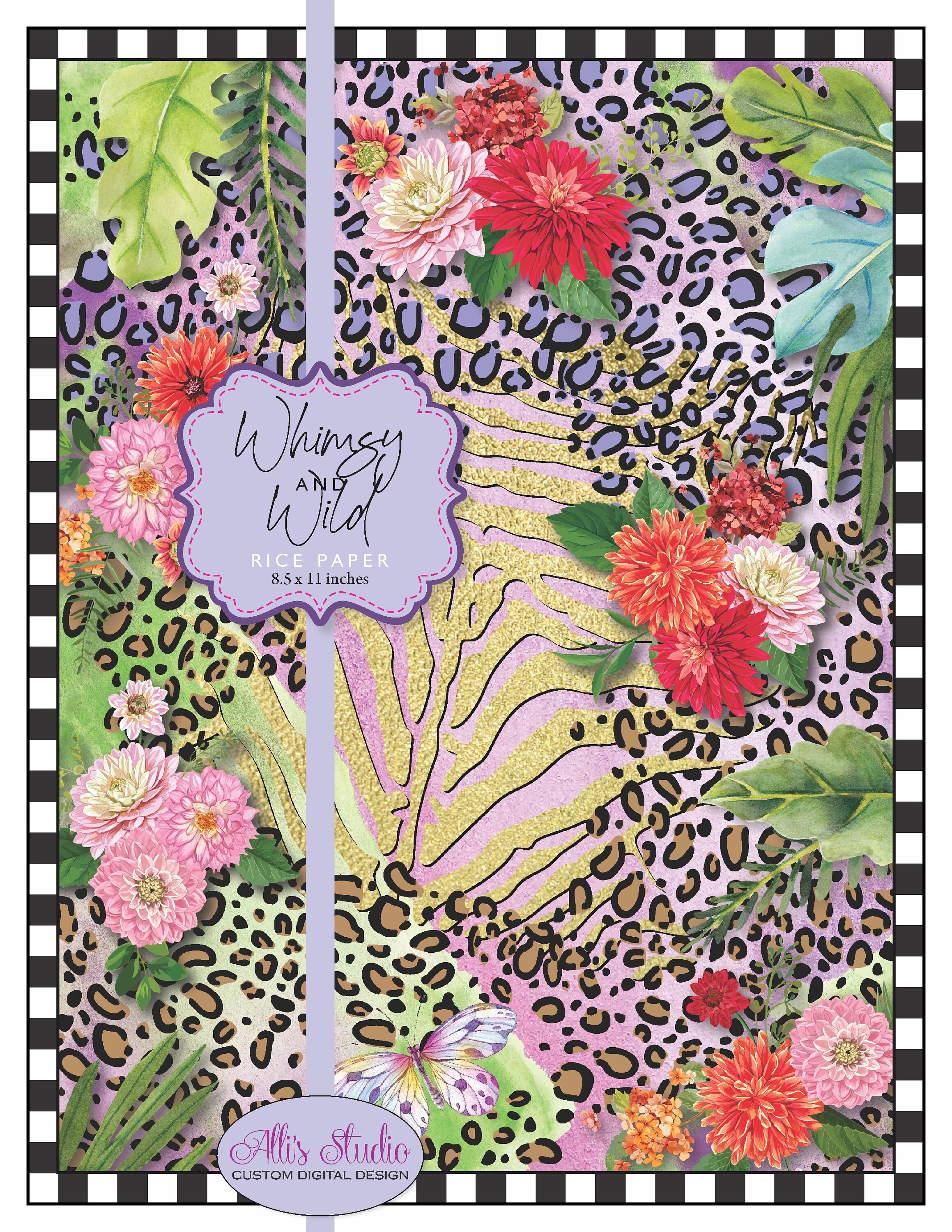 Rice Paper Animal Print Wild Jungle Tropical Leopard Zebra Whimsy ...