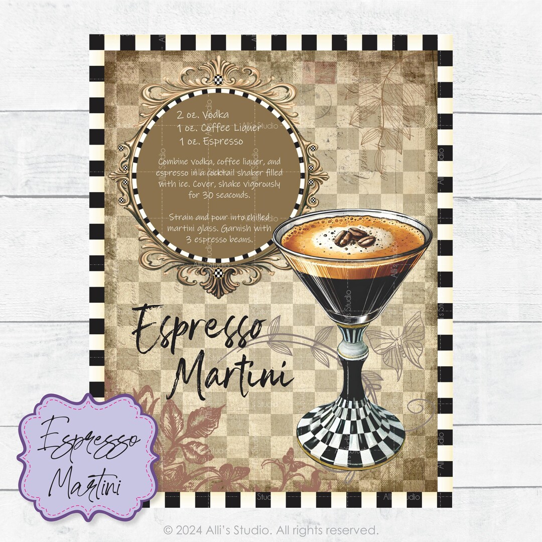 Rice Paper Espresso Martini Cocktail Bar Recipe Martini Coup Mixed ...