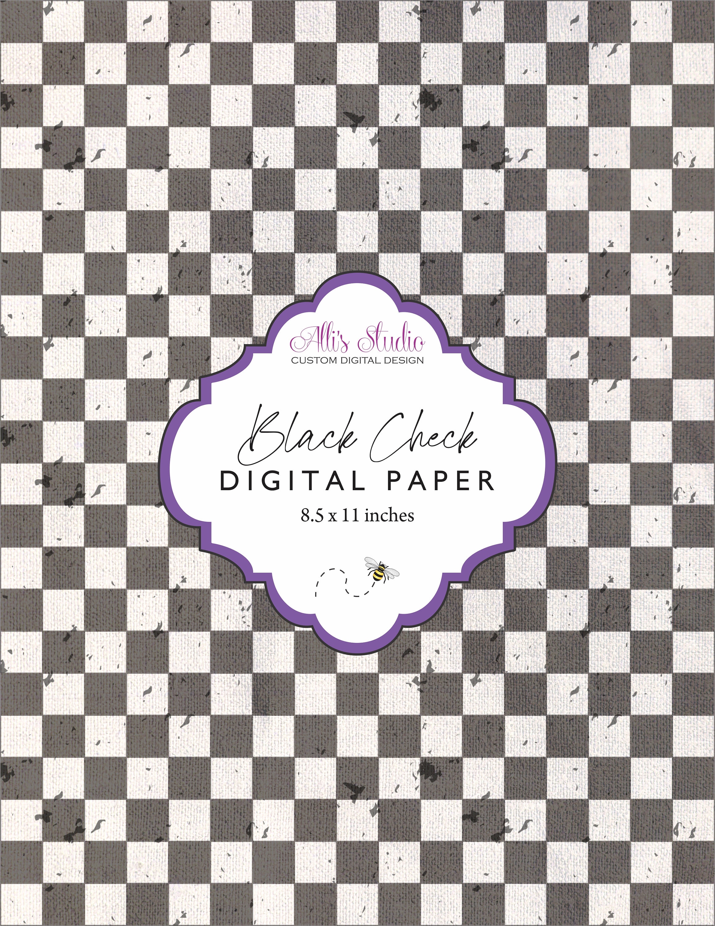 Black White Check Vintage Digital Paper 8.5x11 Printable DIY - Etsy