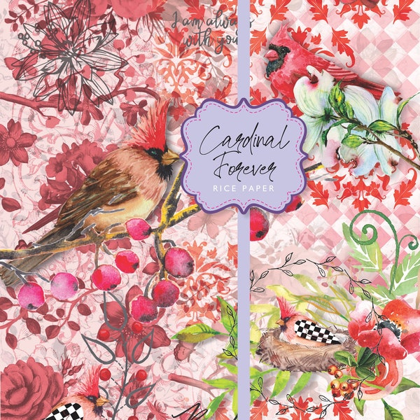 Red Cardinal Rice Paper - Etsy