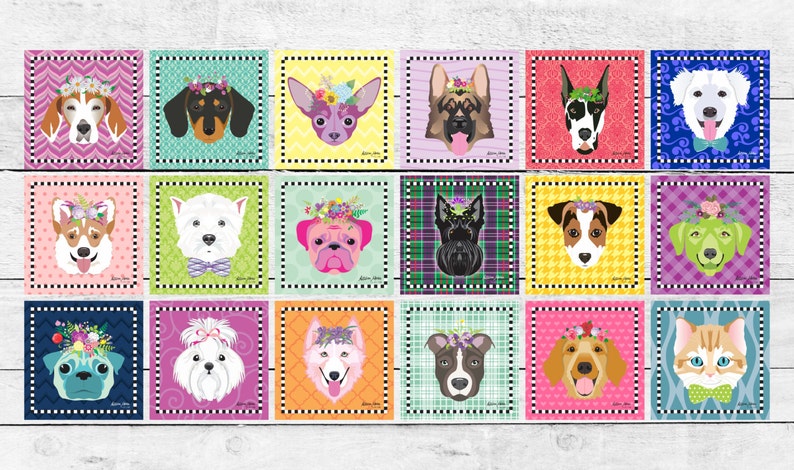 Dog Pet Address Labels Dog Breed Labels Pet Portraits - Etsy