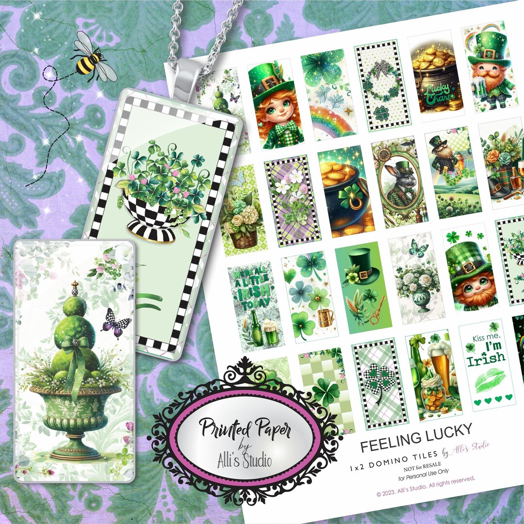 Printed Paper St Paddys Day Saint Patrick Luck Irish Whimsy Domino ...