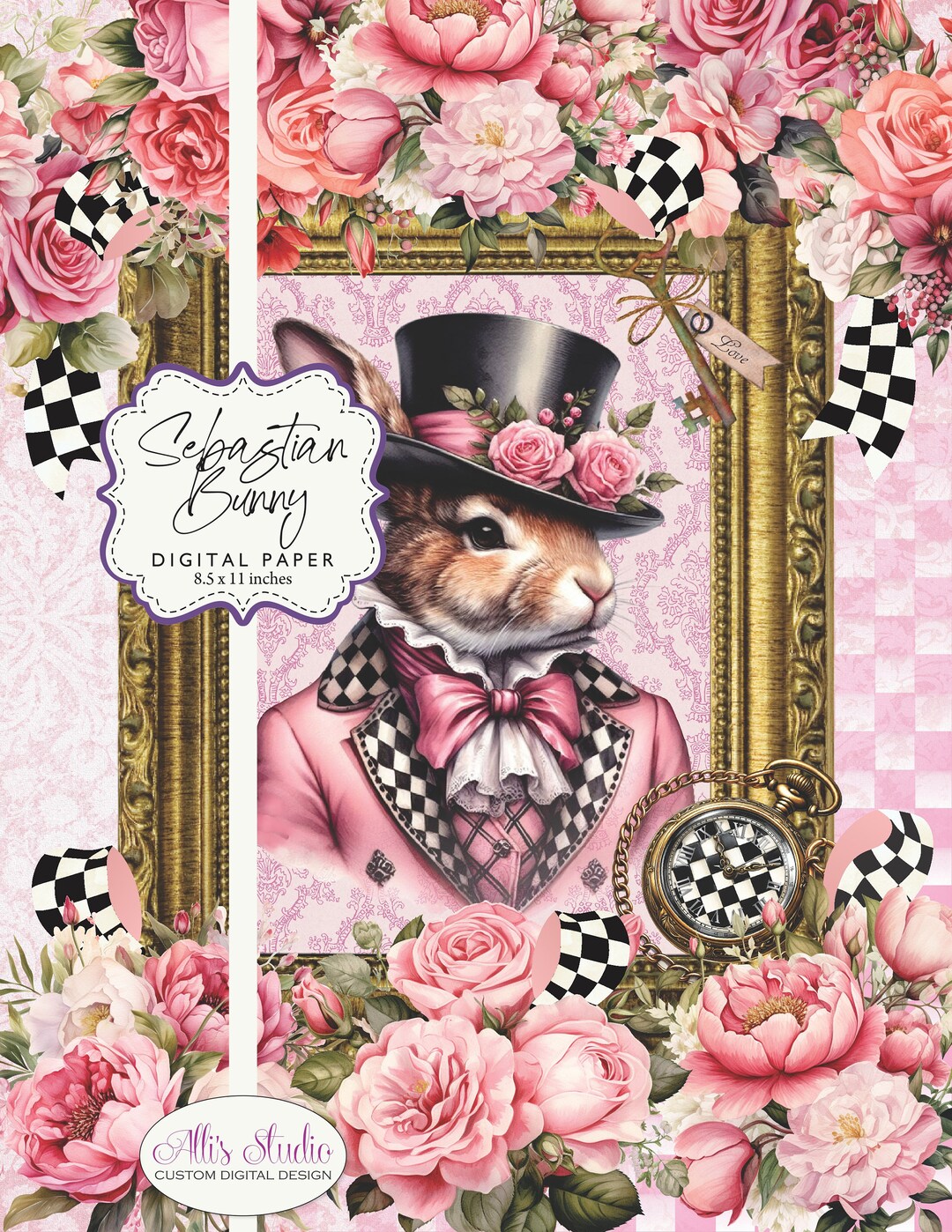 Sebastian Bunny Love Valentine's Day Easter Rabbit Pink Renaissance ...