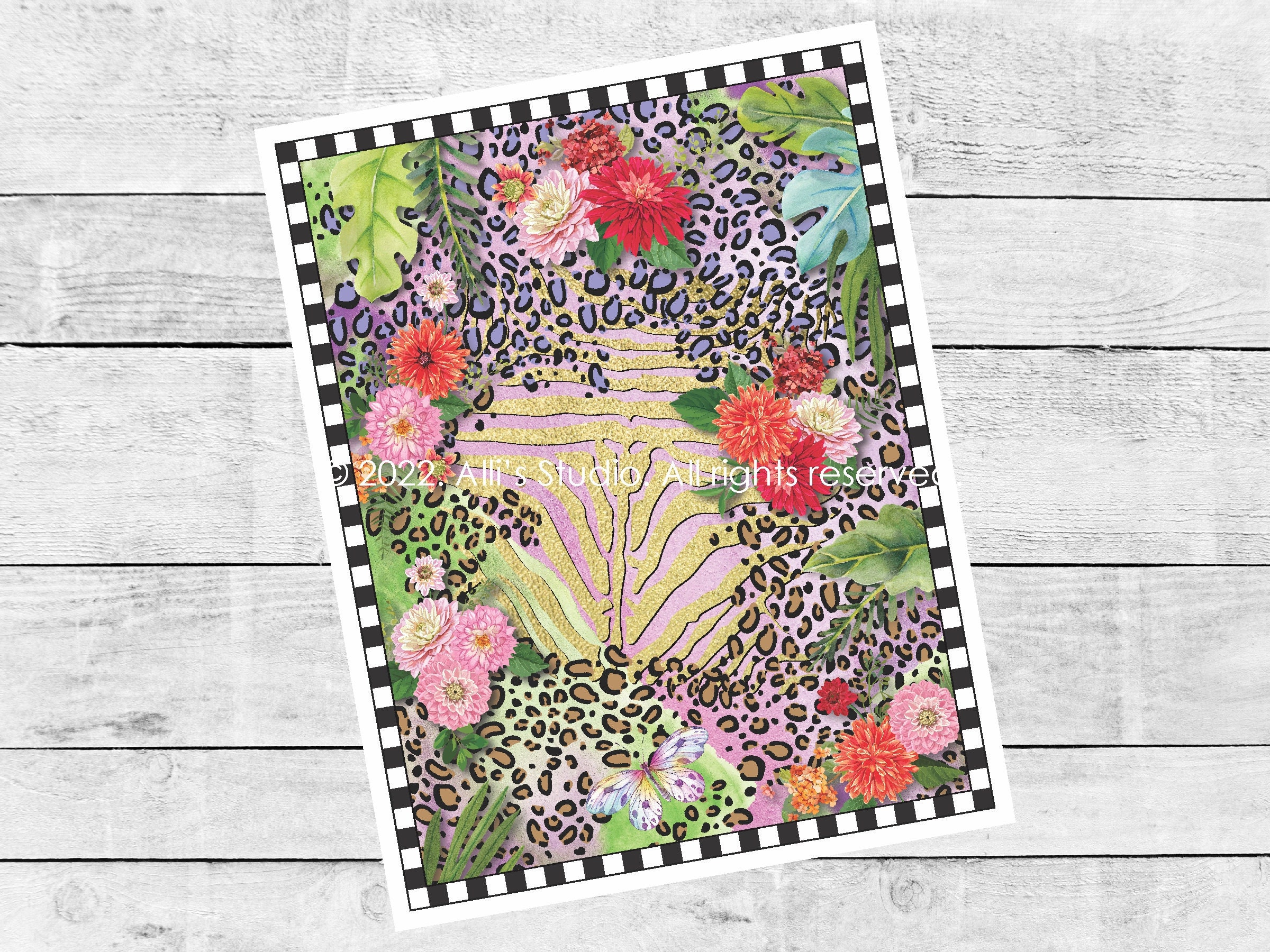 Rice Paper Animal Print Wild Jungle Tropical Leopard Zebra Whimsy ...