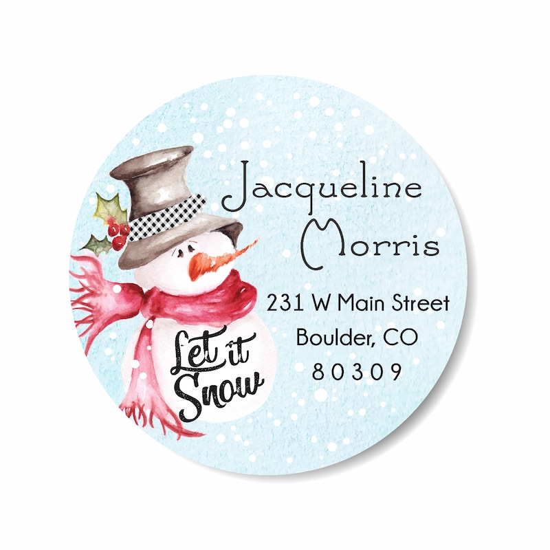 Snowman Labels - Etsy
