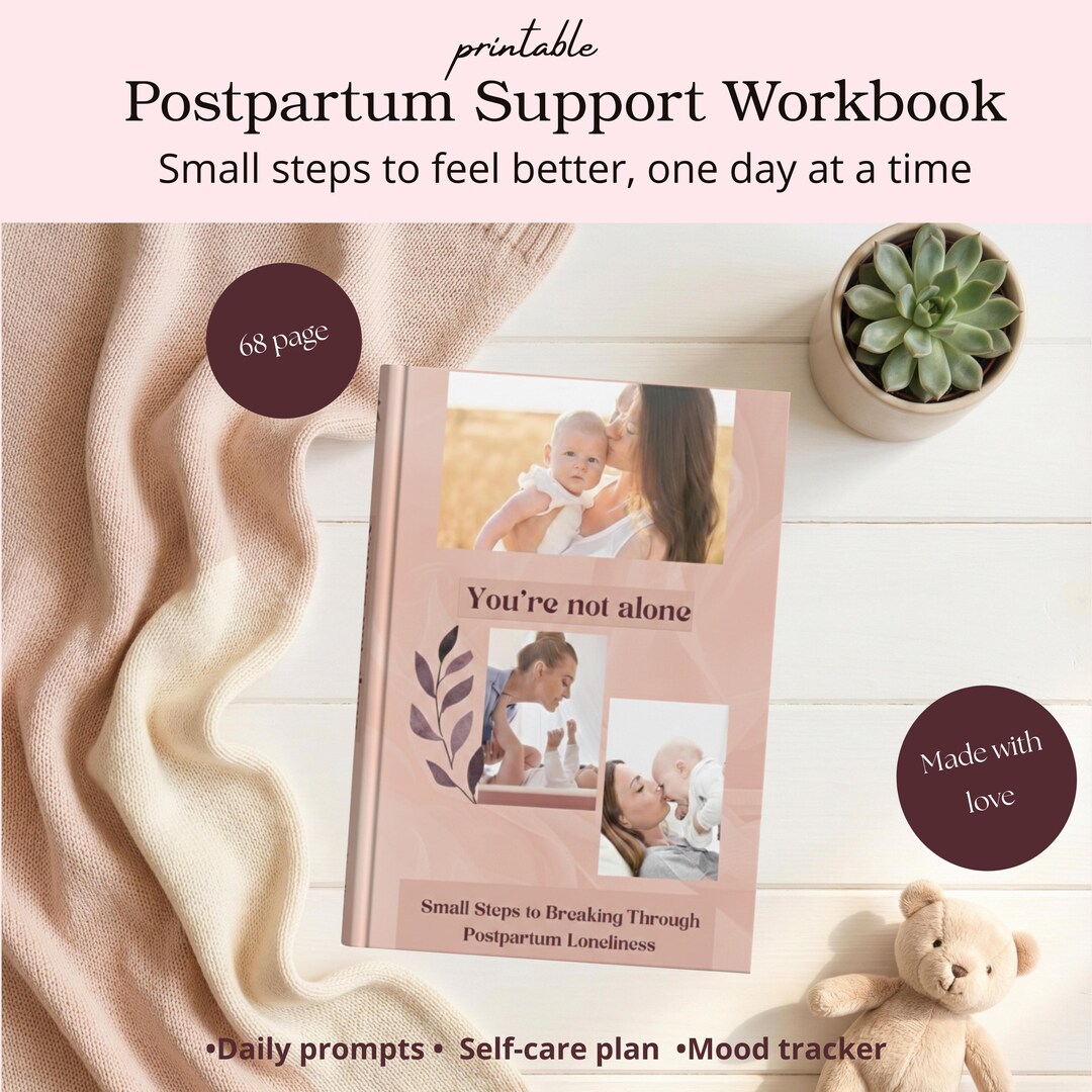Postpartum Support Workbook | New Mom Self-care, Mood Tracker ...