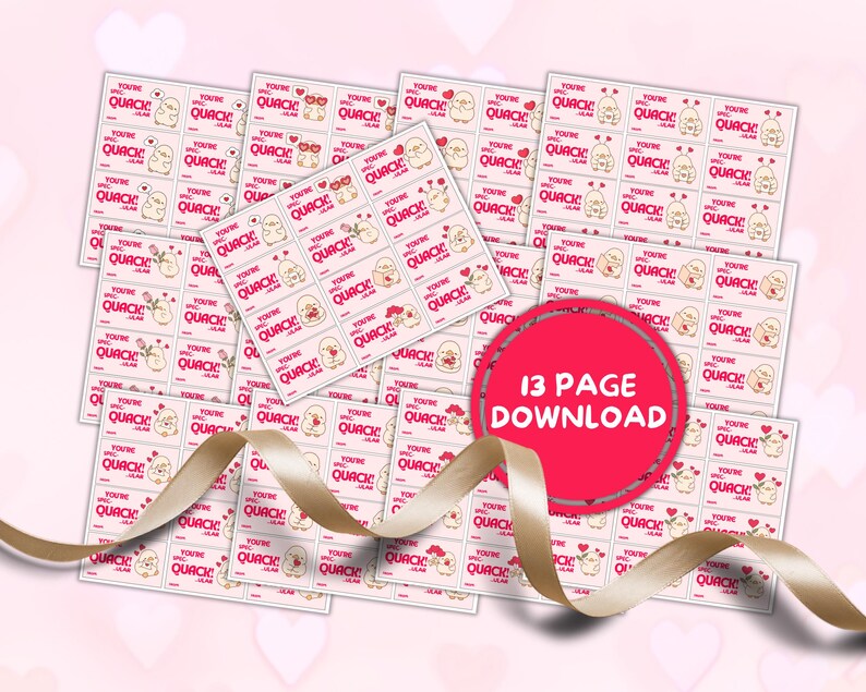 Printable Duck Valentine's Day Gift Tags/labels - US Letter & A4 - Etsy