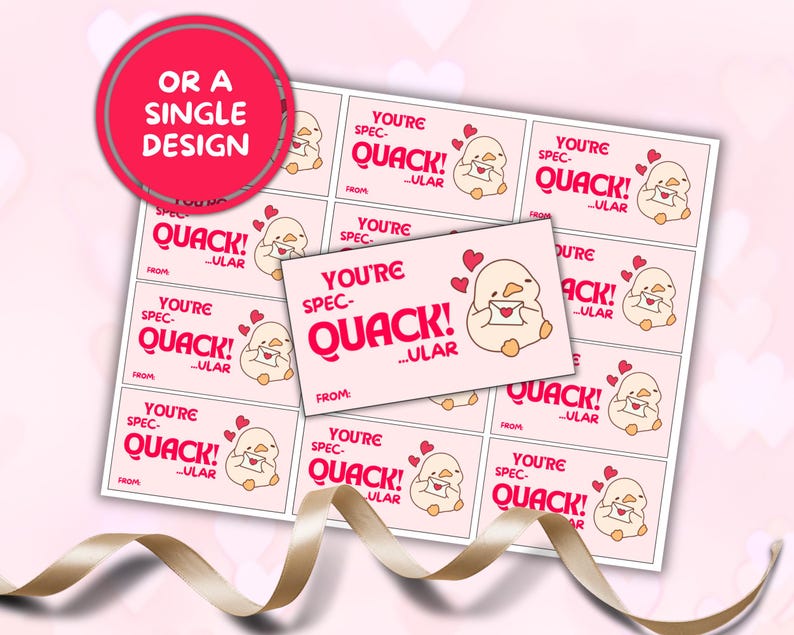 Printable Duck Valentine's Day Gift Tags/labels - US Letter & A4 - Etsy