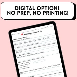 Valentine’s Day Reading Comprehension Passages | Close Reading ...