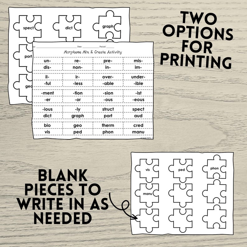 Morphology Word Building Activity | Prefix Root Suffix Vocabulary Game ...