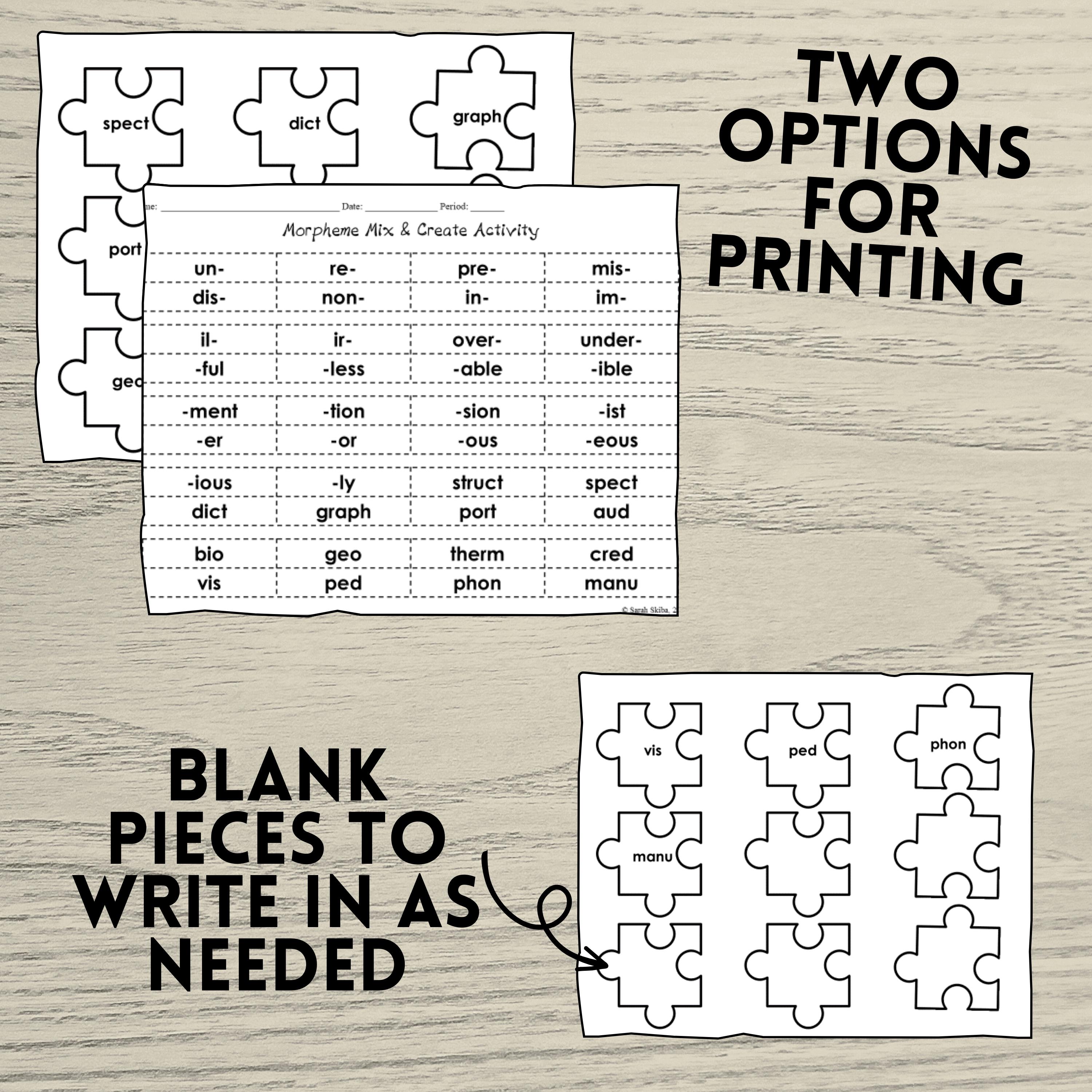 Morphology Word Building Activity | Prefix Root Suffix Vocabulary Game ...