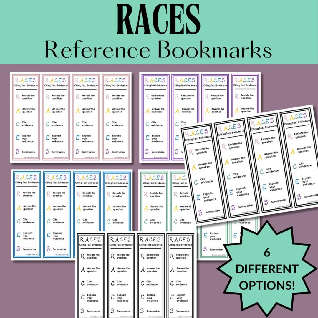 RACES Writing Bookmark | Paragraph Writing Strategy | Test Prep & ELA ...