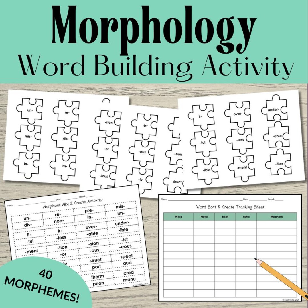 Morphology Word Building Activity | Prefix Root Suffix Vocabulary Game ...