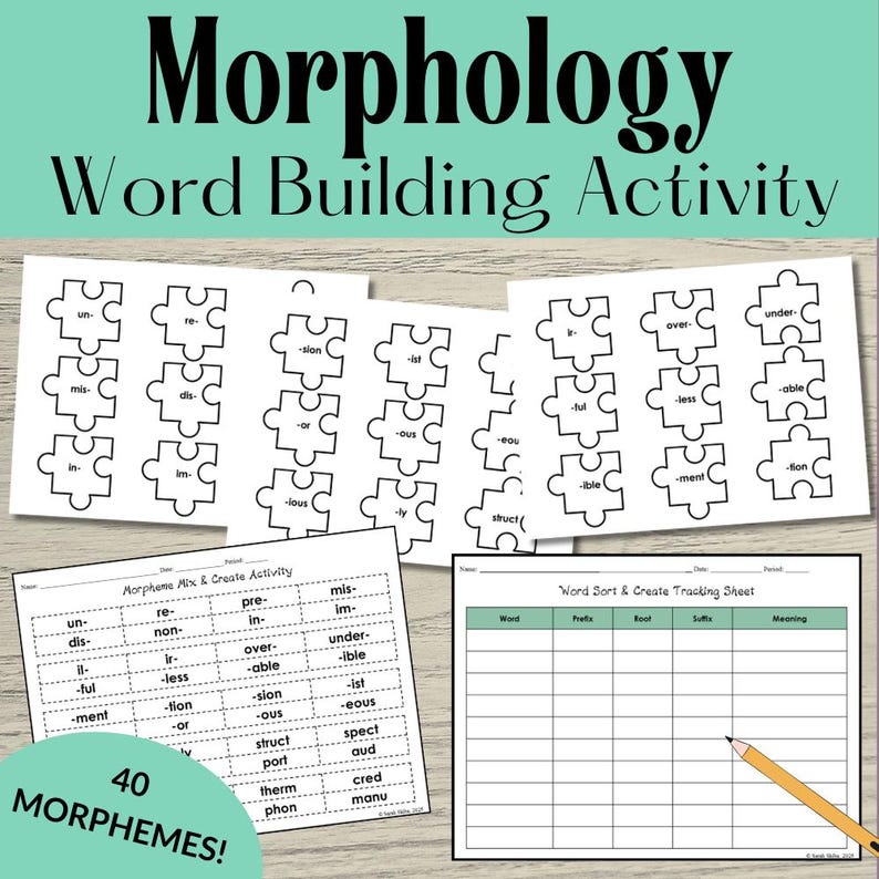 Morphology Word Building Activity | Prefix Root Suffix Vocabulary Game ...