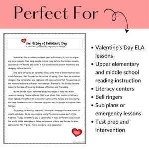 Valentine’s Day Reading Comprehension Passages | Close Reading ...