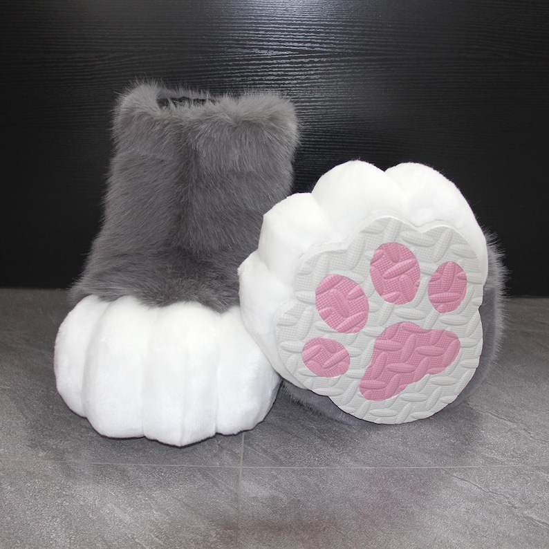 Gray Paws Shoes: Handmade Outdoor Furry Feetpaws, Fox Paws, Cat Feet ...