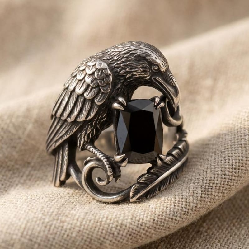 Gothic Crow Ring - Etsy